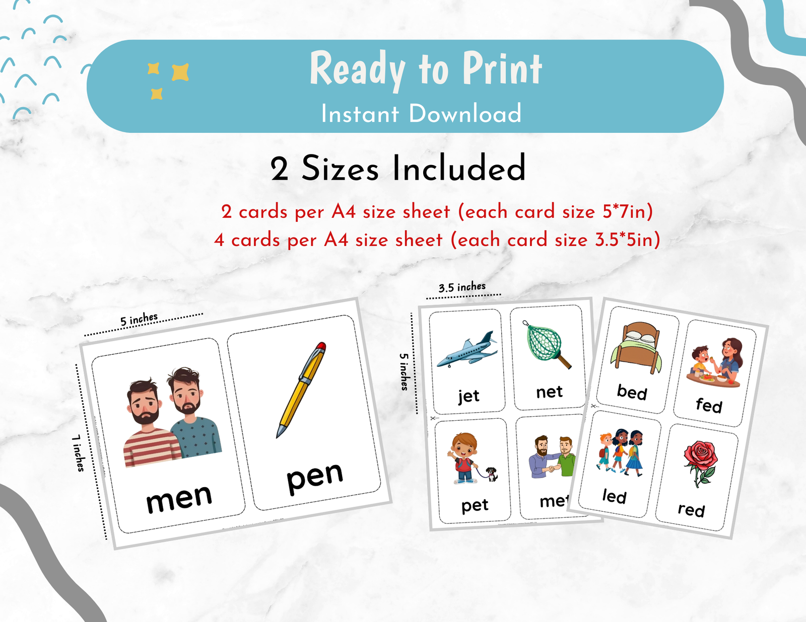 Short Vowel E CVC Words Picture Cards – Peekaboo Learning Space