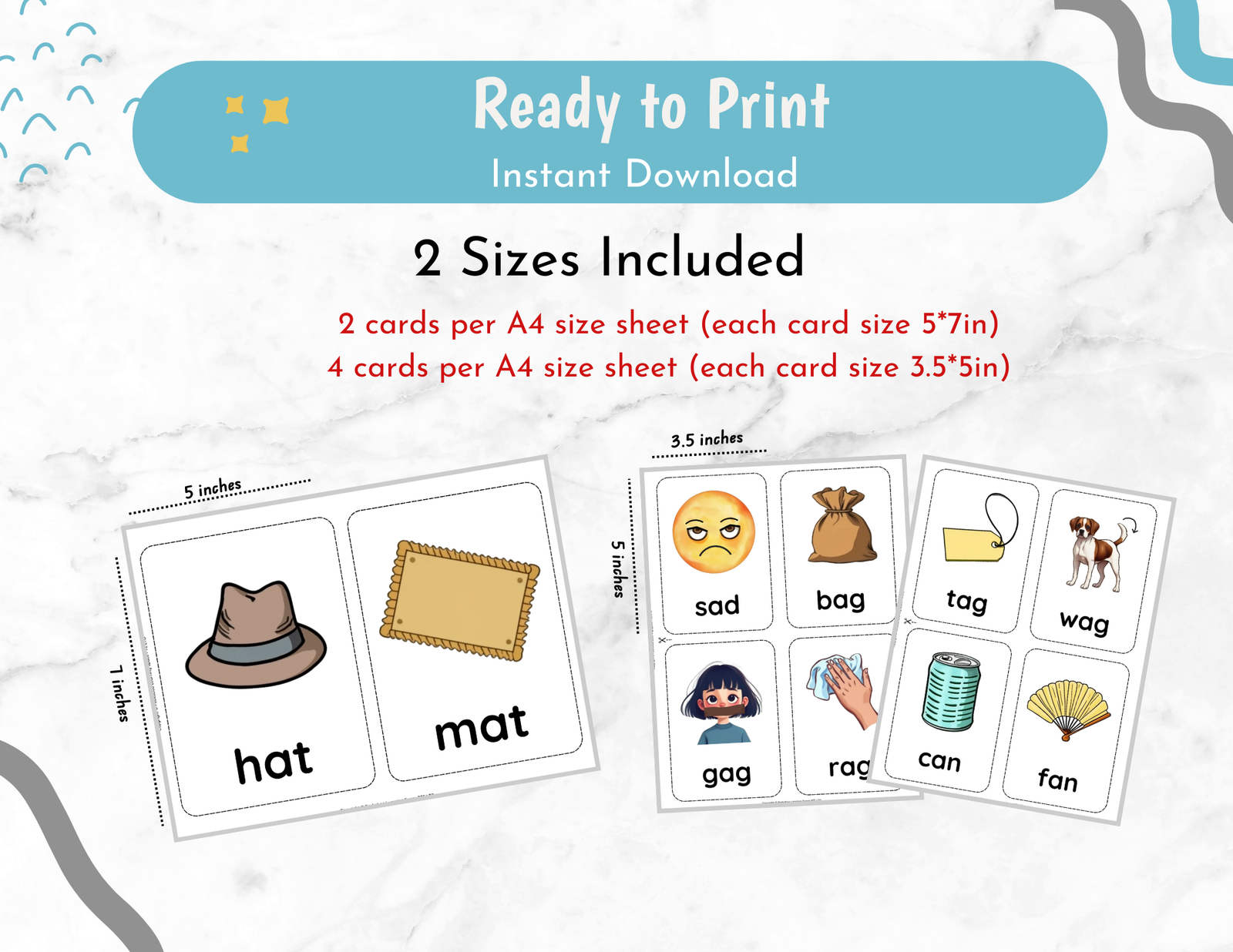 Short Vowel A CVC Words Picture Cards – Peek A Boo Learning Space